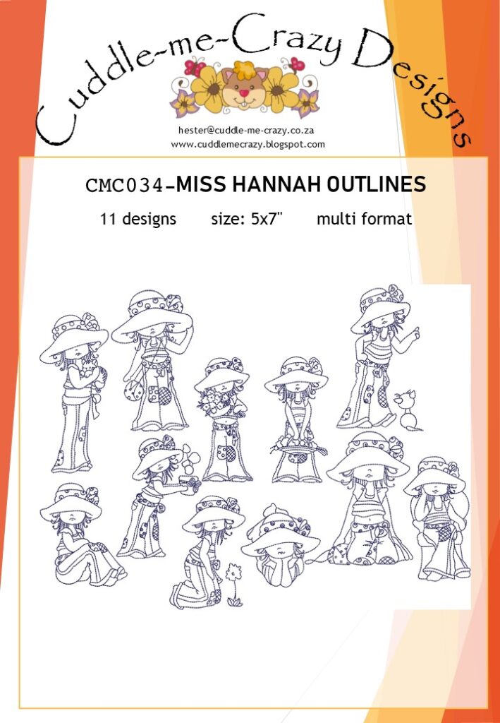 MISS HANNAH OUTLINES – Cuddle-Me-Crazy Designs